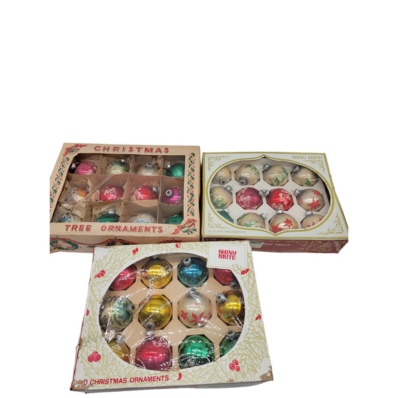 Shiny Brite | Holiday | Vintage Shiny Brite Glass Christmas Tree Balls ...